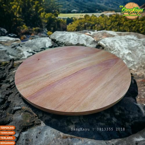 Jual Kayu bulat 50 cm Talenan nampan daun meja round wood papan kayu ...