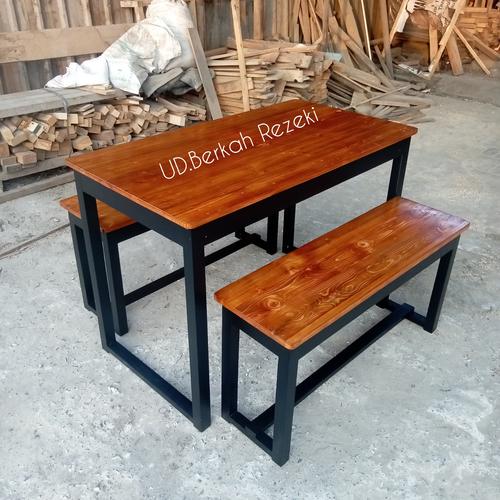 Promo 1 set meja makan, meja resto, meja cafe, meja makan kayu jati ...