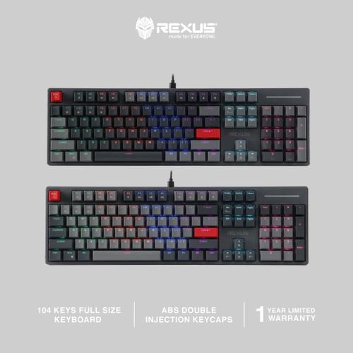 Jual Keyboard Gaming Rexus Heroic KX5 RGB Mechanical - Hitam, Brown ...
