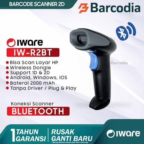 Promo IWARE Barcode Scanner 2D IW-R2BT QR Code Wireless Bluetooth ...