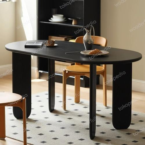 Jual Meja makan minimalis modern oval kayu jati - Kab. Jepara ...