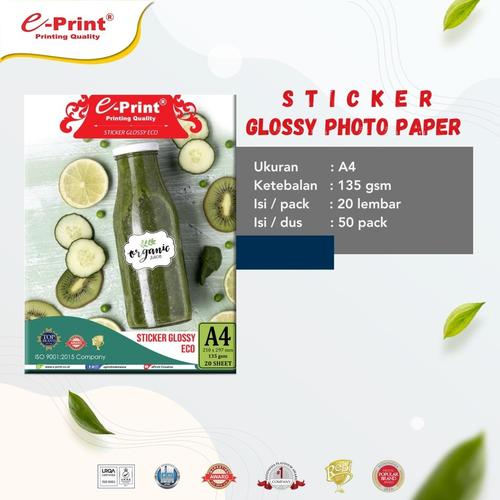 Promo Kertas Foto e-Print Stiker Glossy ECO A4 135 GSM - Jakarta Utara ...