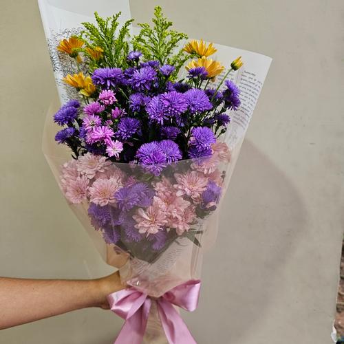 Jual rangkaian bunga simple pikok krisant aster murah viral - Kab ...