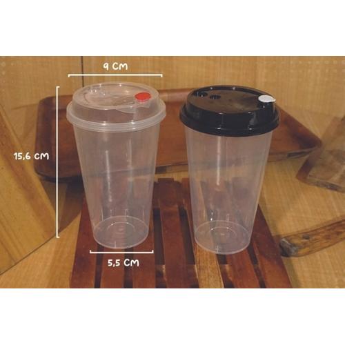 Promo Cup Injection / Gelas 16 Oz injection datar 450ml + Tutup / 15gr ...