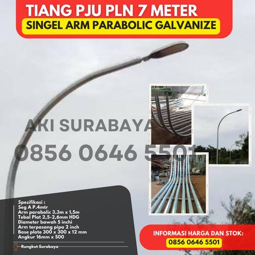 Jual Tiang PJU Oktagonal 7 Meter Parabolic Single Arm Hot Deep Galvanis HDG - Kota Surabaya ...