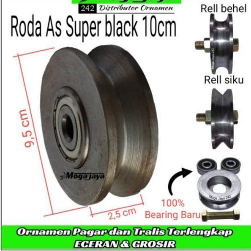 Jual Roda pagar pintu gerbang super b 10cm besi as roda only - Kota ...