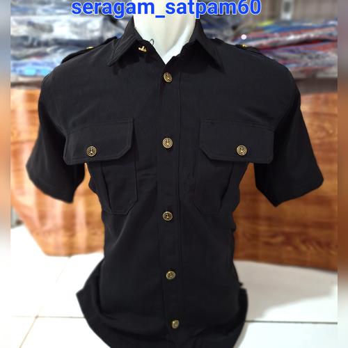 Jual Seragam Safari Security Satpam Supir Hitam murah Terbaru - Lengan ...