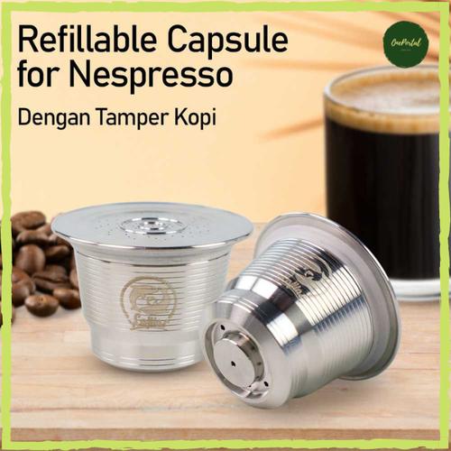 Jual Kapsul Kopi Espresso Refillable Capsule Stainless with Tamper for ...