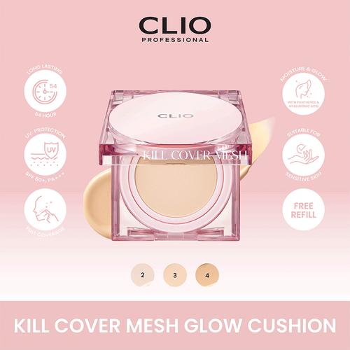 Promo CLIO Kill Cover Mesh Glow Cushion SPF 50+, PA++++ (FREE REFILL ...