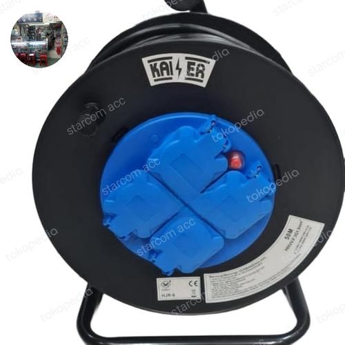 Jual Kabel Roll Kaiser 50 M / Cable Roll Kaizer 50m 4 Stop Kontak Tutup ...