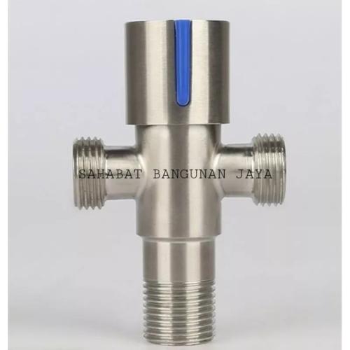 Jual STOP KERAN KRAN DOBEL/DOUBLE ½" STAINLESS/KRAN SHOWER DOBEL SUS ...