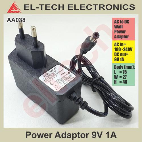 Jual 9V 1A AC-DC Adaptor Power Supply Catu Daya Pasang Dinding - Kota ...