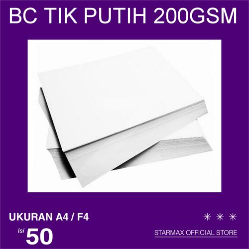 Jual 50 LEMBAR | Kertas BC Tik Putih 200 gsm ukuran A4 / F4 | per pack ...
