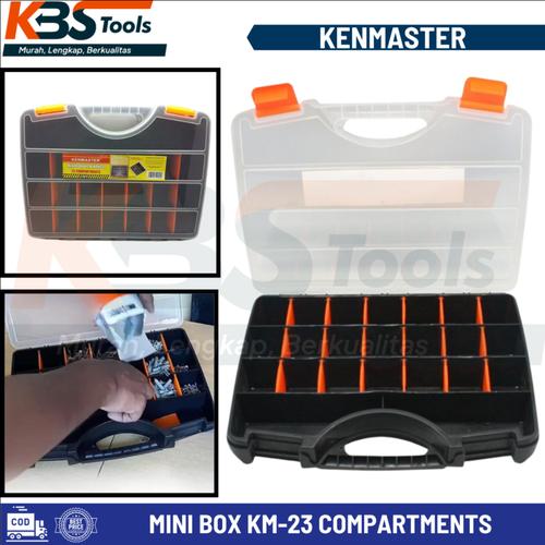 Jual Tool Box Mini Kotak Tempat Komponen Mur Baut 23 Sekat Kenmaster ...