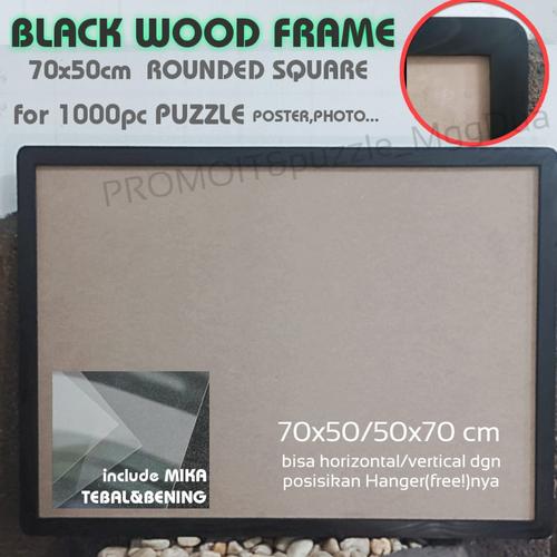 Jual BLACK WOOD FRAME BINGKAI 70x50. MIKA Tebal&Bening, Hanger&mur ...