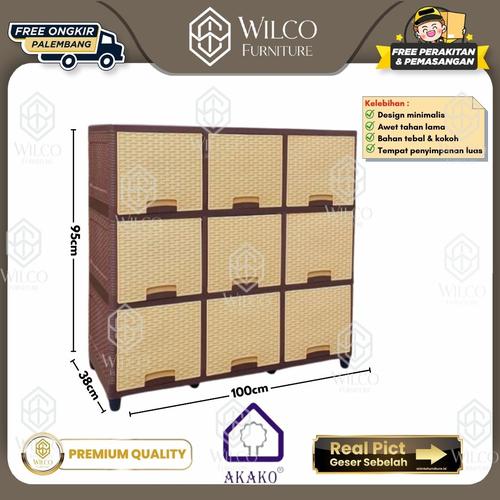 Jual Lemari Plastik Akako Billpin Roll Up 3P / Rak Susun 9 Pintu ...