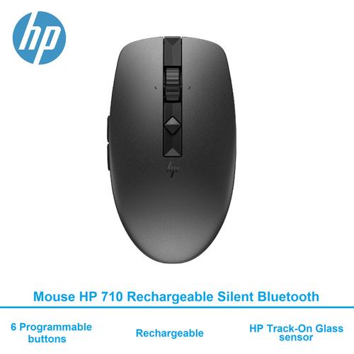 Promo Mouse HP 710 Wireless Rechargeable Silent Bluetooth - Black Cicil ...