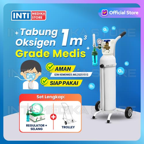 Promo Tabung Oksigen Set 1m3 (+ Trolley + Regulator ) | Tabung Oxygen Cicil 0% 3x - Kota Bandung ...