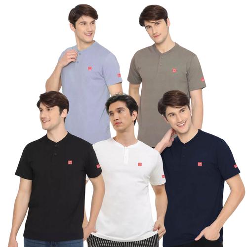 Jual Kaos Kancing Henley UNQ Pria Tshirt Kerah Shanghai Regular Fit ...