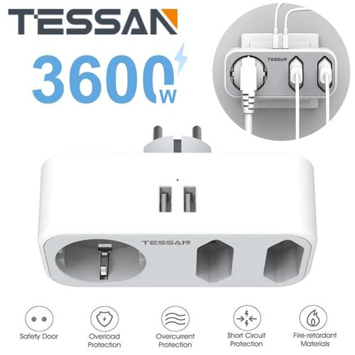 Jual Sale TESSAN EU Plug Multi Wall Socket with 2 Schuko Plugs 1 EU ...