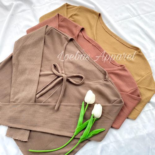 Promo Outer Cardigan Rajut Crop tali rib knit Baru Premium Quality ...