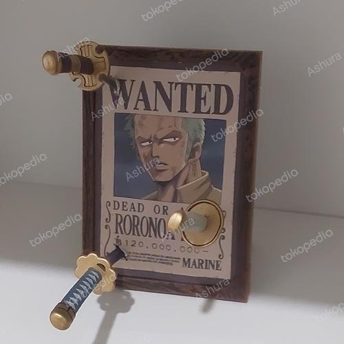 Promo One Piece Roronoa Zoro WANTED 3D frame official merchandise - Kab ...