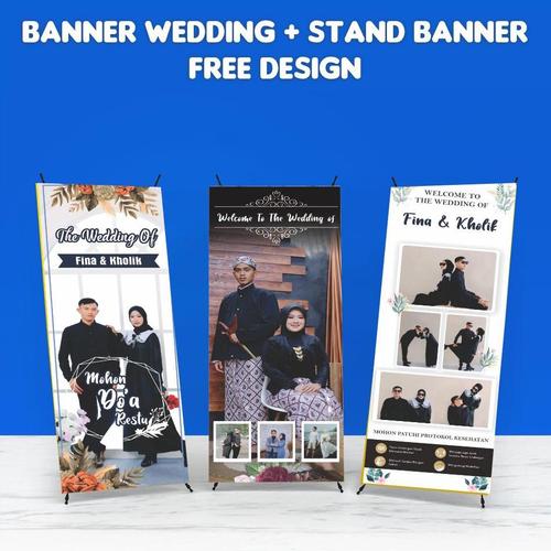 Jual BANNER WEDDING + TIANG / STAND BANNER ACARA WEDDING / PERNIKAHAN ...