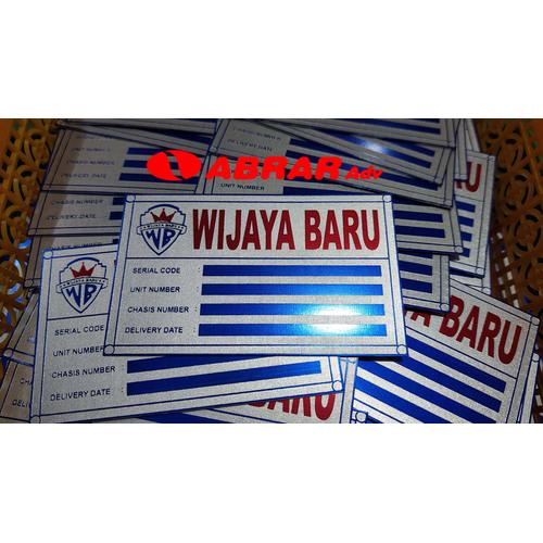 Jual Name Plate Plat Bahan Alumunium TIMBUL/label mesin/plat panel ...