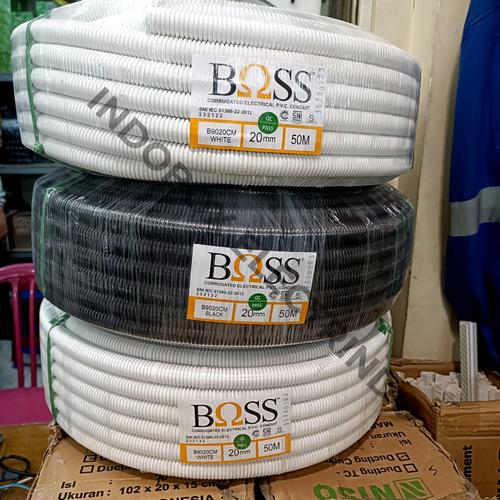 Jual Flexible Conduit BOSS Selang PVC 20MM 50 METER Pelindung Kabel ...