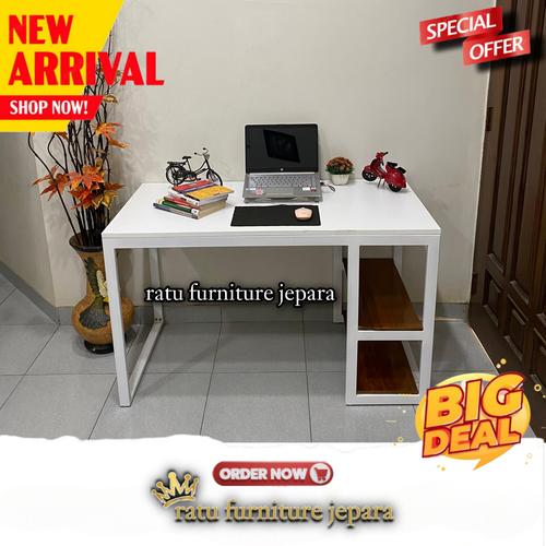 Jual meja kerja meja kantor meja laptop komputer rangka besi 120x60cm ...