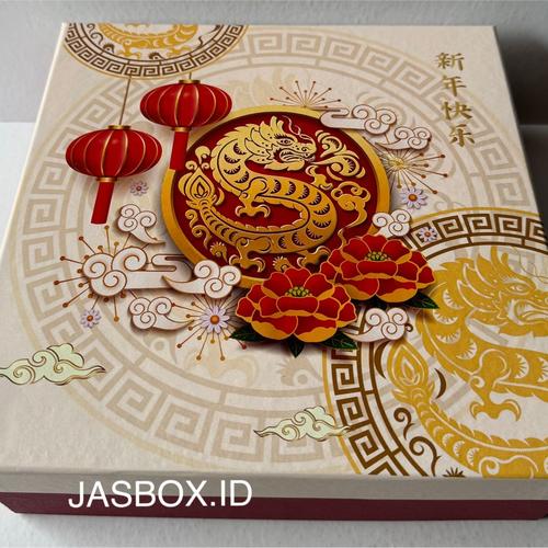 Jual JASBOX Kotak kue imlek 22x22x7 / custom hard box / box imlek ...