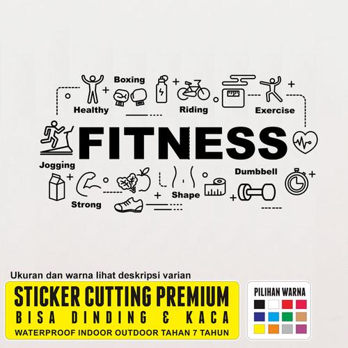 Jual Stiker Kaca Dinding Bagan Fitness Gym Sport Cutting Sticker - Biru ...
