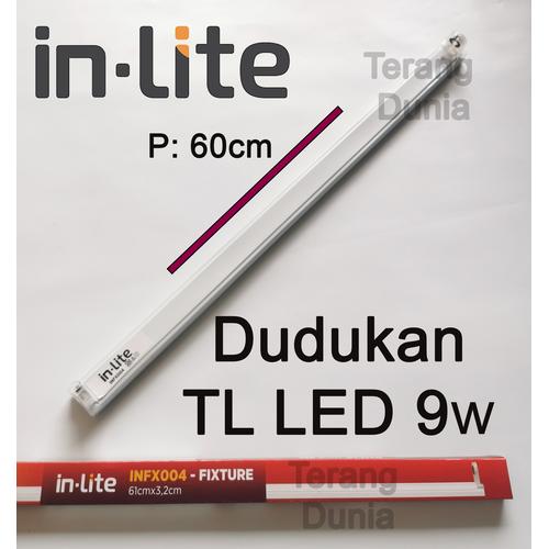Jual Kap Lampu TL LED 9w Kap TL Led 60cm Dudukan TL LED 9w Inlite ...