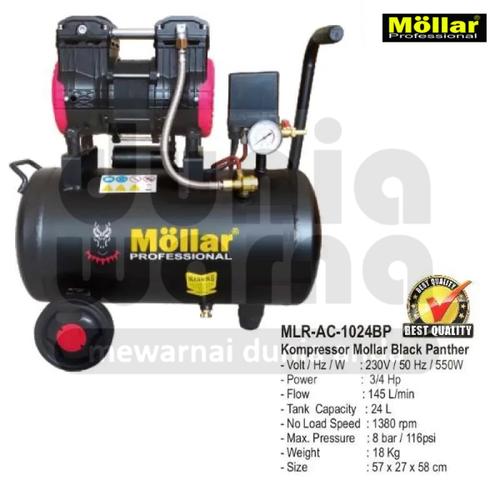 Jual MOLLAR AC1024 Kompresor 0.75 HP 24 Liter Oilless Silent Black Panther - Kab. Banyuwangi ...