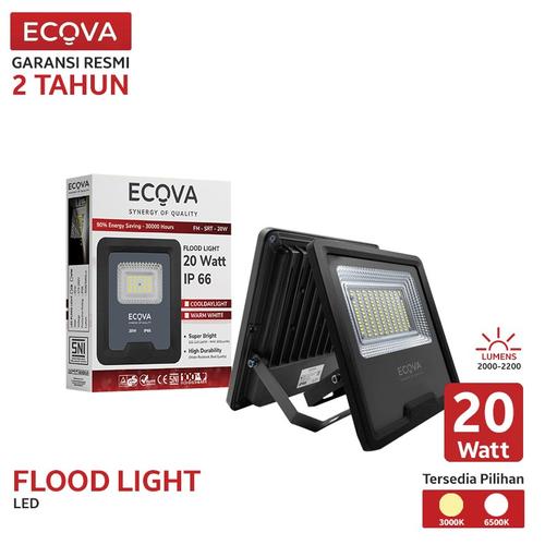 Jual ECOVA LED LAMPU SOROT FLOOD LIGHT 20W 30W 50W 100W 200W SNI ...