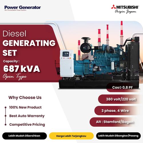 Jual Genset Mitsubishi Jepang 687 kVA - Genset Power Indo - Open Type ...