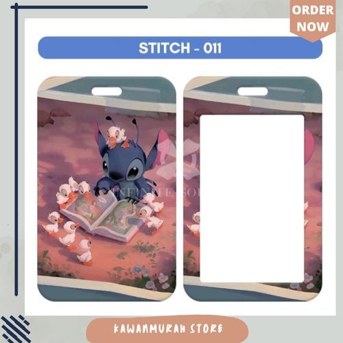 Jual ID Card Holder Motif Cute Stitch Tanpa Tali / Name Tag Cute Stitch ...