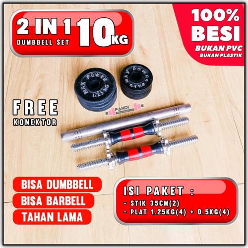 Jual 2 IN 1 Barbel 10kg - dumbbell set 10kg - dumbell dumble 10kg BESI ...