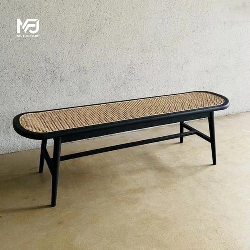 Jual kursi bangku bench jati minimalis kombinasi rotan - Kab. Jepara ...