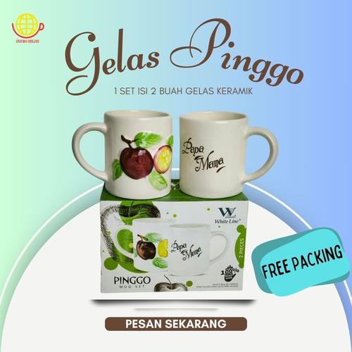 Jual Gelas Set isi 2/Gelas Kado/Gelas Keramik Set/Gelas Sablon/Gelas ...