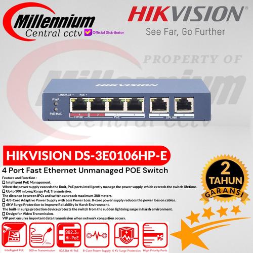 Promo POE SWITCH 4 PORT HIKVISION DS-3E0106HP-E HI-POE 4PORT + 2 UPLINK Cicil 0% 3x - Jakarta ...