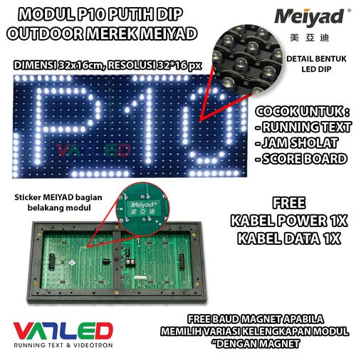 Jual MODUL RUNNING TEXT P10 OUTDOOR DIP PUTIH MERK MEIYAD - Hanya Modul ...