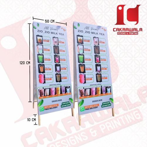 Jual STAND BANNER KAYU UKURAN 50 X 130 - SEGITIGA BANNER STANDING ...