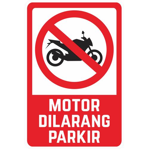 Jual Rambu Motor Dilarang Parkir 40cm x 60cm, 35cm x 50 cm, plat ACP ...