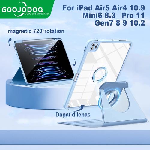 Promo GOOJODOQ iPad Casing magnetic 720° rotation Cover For iPad 10.9 10.2 - Biru, iPad Pro 11 ...