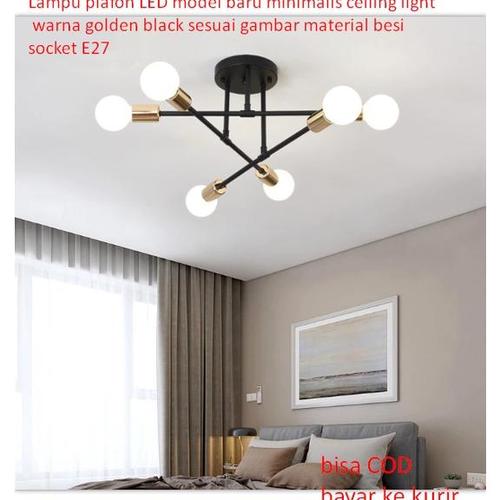 Jual RG Lampu plafon LED model baru minimalis ceiling light warna golden b - Full Hitam ...