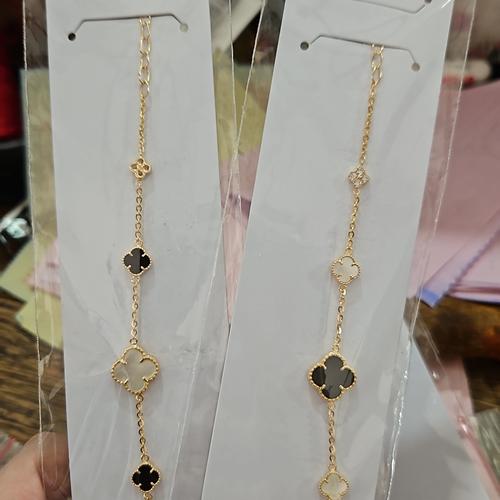 Jual gelang clover bunga hitam rosegold emas asli 375 8k fashion korea ...