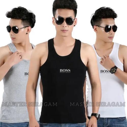 Jual Atasan Singlet Pria Pakaian Dalam Tank Top Katun Pria M L XL XXL ...