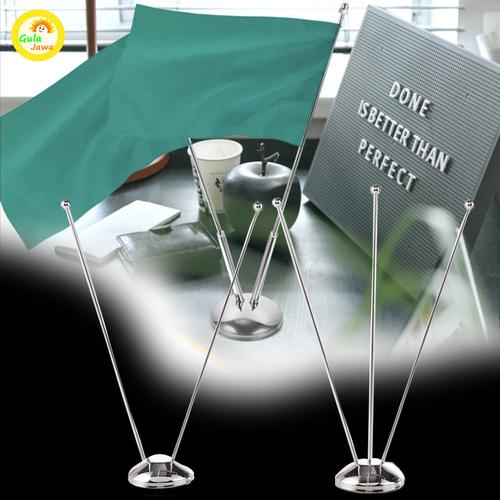 Jual Stand Tiang Bendera Meja Kecil Logam/Stand Bendera 2/3 Bendera - 2 ...