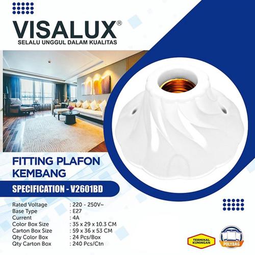 Jual RG VISALUX Fitting Lampu Plafon Hias Segi Terminal Kuningan Fiting ...